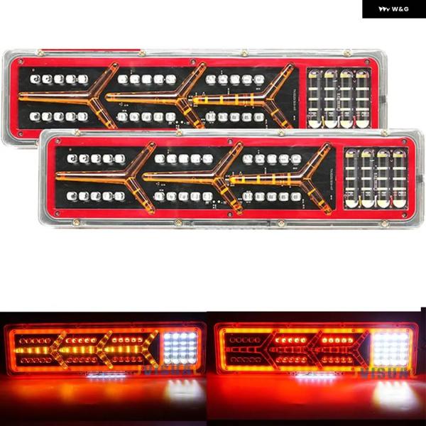 24V トラック LED リア テールライト トレーラー ハザード灯 防水 フローイング信号灯 トラック ストップブレーキ 逆行信号灯 カスタム パーツ アクセサリーHigh-concerned chemical:NoneVoltage:2...