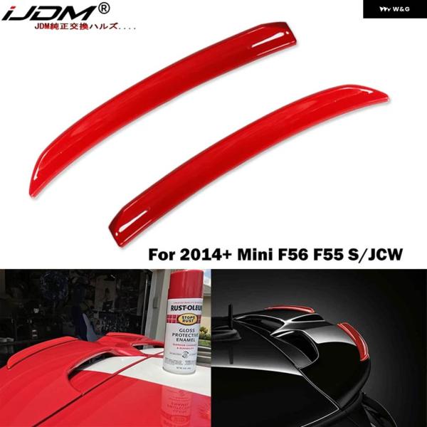 スポーツ レッド/カーボンパターン スタイル ブラックカラー JCW スポイラー エクステンション リップフィン ミニ クーパー F56 F55 S / JCW カスタム パーツ アクセサリーHigh-concerned chemical:...