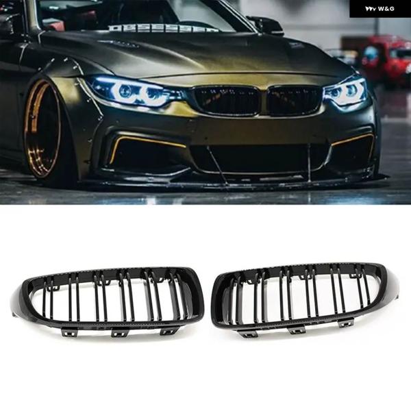 フロントグリル キドニーグリル BMW 4 F32 F33 F36 F80 F82 ダブルスラット M4 スポーツ ブラック 2013-2018 カスタム パーツ アクセサリーItem Weight:0.8kgItem Height:10c...