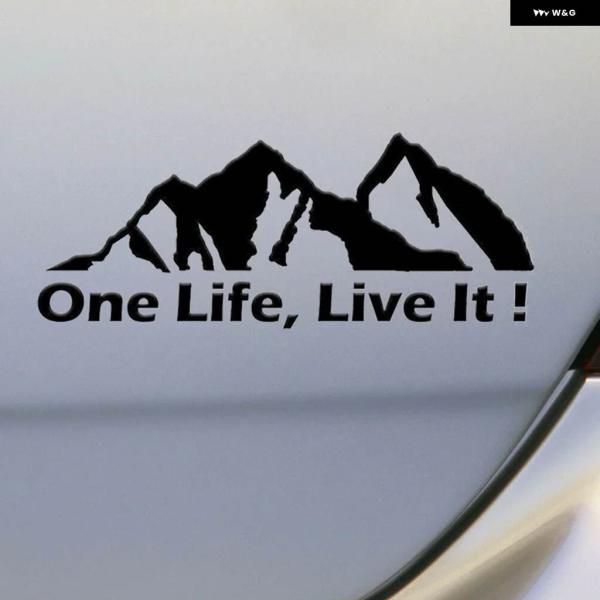 ブラック ワン ライフ ライブ イット カー チューニング オフロード SUV トラック マウンテン シルエット カー ステッカー デカール デコレーション カスタム パーツ アクセサリーCategory:StickersType Of S...