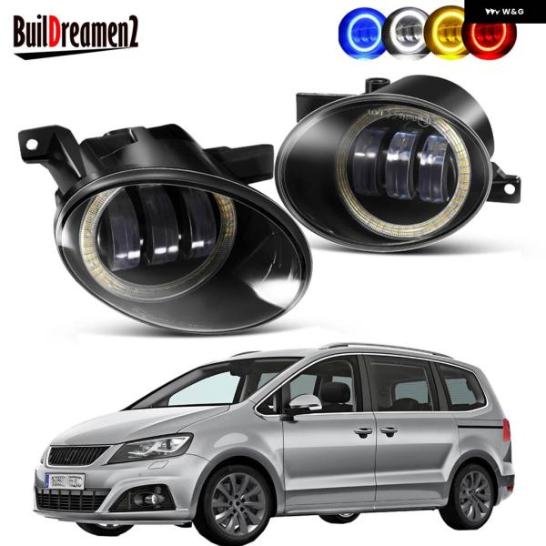 フロントバンパー エンジェルアイ フォグライト アセンブリ LED レンズ フォグ デイタイム ランプ DRL 30W H11 12V シート アルハンブラ 2010-2016 カスタム パーツ アクセサリーHigh-concerned c...