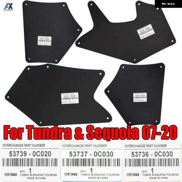 フェンダーライナー スプラッシュシールド トヨタ タンドラ セコイア 2007-2020 エプロンシール マッドフラップ マッドガード ガード クリップ リテーナー カスタム パーツ アクセサリーHigh-concerned chemica...