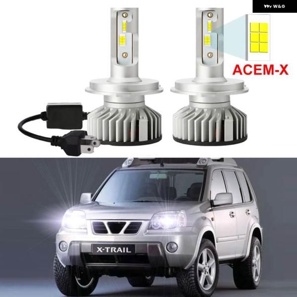 LEDヘッドライトバルブ 日産 X-TRAIL X TRAIL XTRAIL T30 2001 - 07 ハイロービーム LEDヘッドランプ カスタム パーツ アクセサリーCertification:CCC,FCC,ce,ROHS,DotS...
