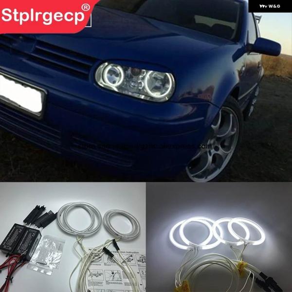 フォルクスワーゲン VW ゴルフ4 MK4 TYP1J ウルトラデイライト DRL CCFL エンジェルアイズ デーモンアイズキット ウォームホワイトリング カスタム パーツ アクセサリーHigh-concerned chemical:No...