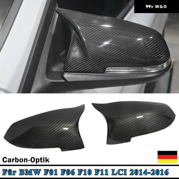 カーボンルックミラー カバー キャップ 2個 BMW 5 6 7シリーズ F10 F12 F01 529I 640I カスタムパーツ アクセサリー 交換用部品Suitable For Lamp:HeadlightsOrigin:Mainla...