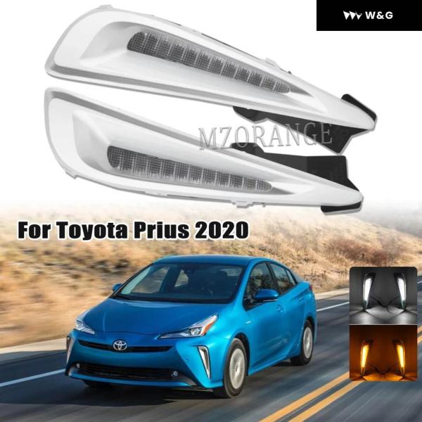 LED DRL ウィンカーランプ トヨタ プリウス 2019-21 デイタイム ランニングライト フレーム 付き フォグ ヘッドライト カーアクセサリー アセンブリ カスタムパーツ アクセサリー 交換用部品Hign-concerned Ch...