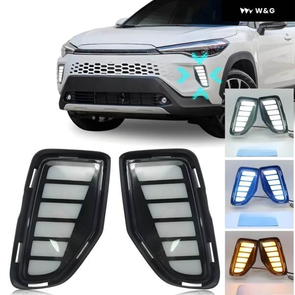 トヨタ カローラ クロス 2024 フロント バンパー アップグレード LED ダイナミック デイタイム ランニングライト アセンブリ ツール カーアクセサリー カスタムパーツ アクセサリー 交換用部品Hign-concerned Chem...