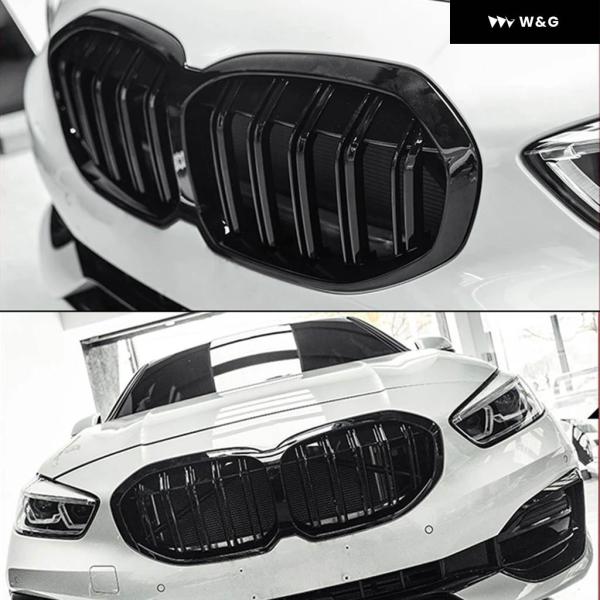 グロスブラック M4 スタイル フロントキドニー グリル BMW 1シリーズ F40 5ドア ハッチバック 2019-2024 グリル カバー 118D 116D 120D カスタムパーツ アクセサリー 交換用部品Hign-concerne...