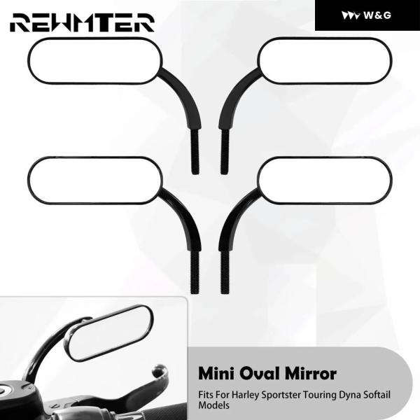 オートバイ バイク リアビューミラー オーバルサイドミラー ハーレー ダイナ ソフテイル ツーリング スポーツスター XL1200 883 ブレイクアウト ストリートグライド スリム カスタムパーツ アクセサリーHign-concerned...