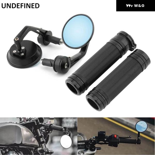 オートバイ バイク ミラー 25MM ハンドルバー エンド バックミラー サイドミラー 1インチ ハンドル グリップ ケーブル ハーレー スポーツスター チョッパー カフェレーサー カスタムパーツ アクセサリーHign-concerned ...