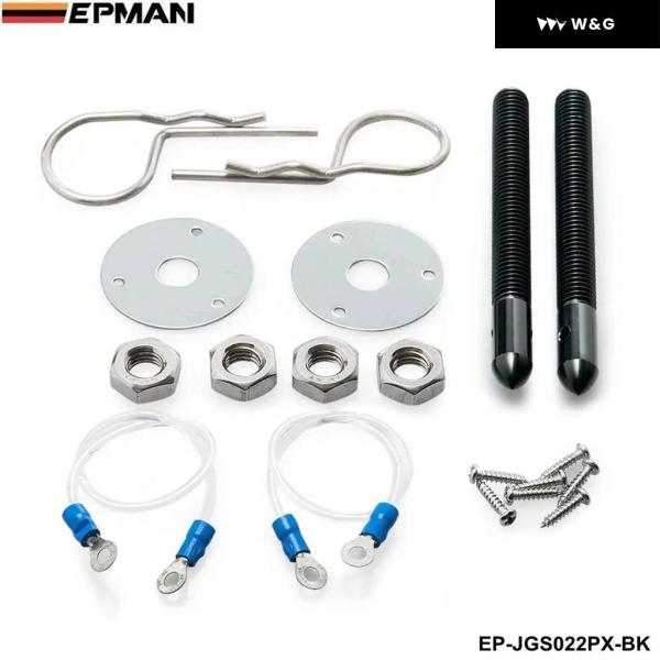 汎用 レーシング スポーツ ヘアピン スタイル フードピンロックキット ランヤード付き VW GOLF GTI MK3 MK7 MK5 EP-JGS022PX カスタムパーツ アクセサリーSpecial Features:Universal...