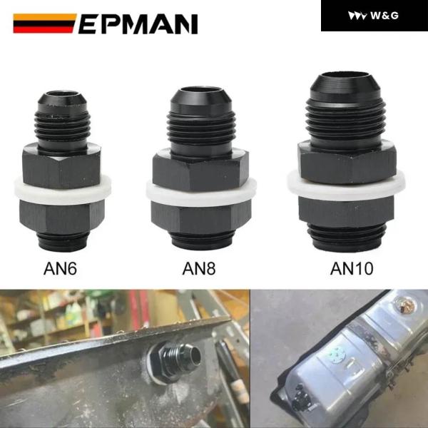 AN6 AN8 AN10 フレア燃料バッテリータンク アダプター バルクヘッドフィッティング ワッシャー付き ブラック EPFT788 カスタムパーツ アクセサリーSpecial Features:universalItem Diamete...