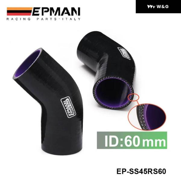 ブラック 汎用 2.36インチ 4プライ 45度エルボ シリコンホースカプラー 60MM インテーク BMW F10 EP-SS45RS60 カスタムパーツ アクセサリーSpecial Features:universalItem Diam...