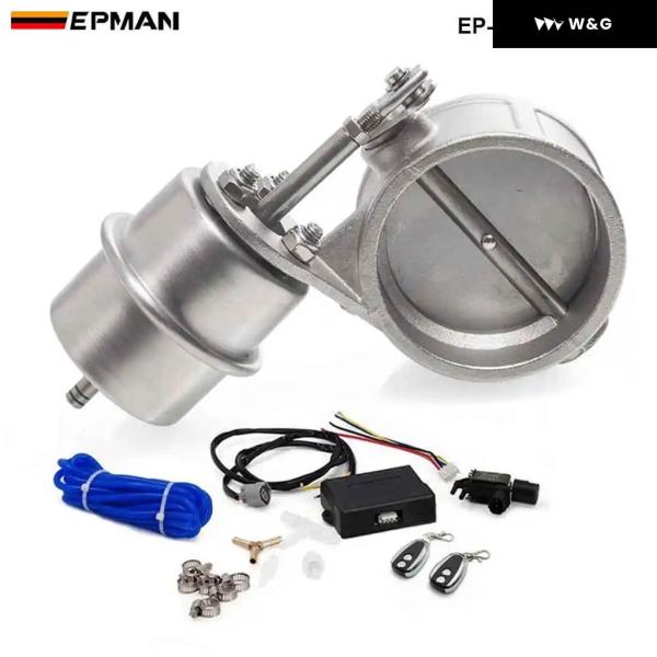 排気 制御 バルブ セット カットアウト 3インチ76MM パイプ クローズ スタイル 真空アクチュエータ付き ワイヤレスリモート コントローラ ーセット付き EP-CUT76-CL-DZ カスタムパーツ アクセサリーHign-concer...