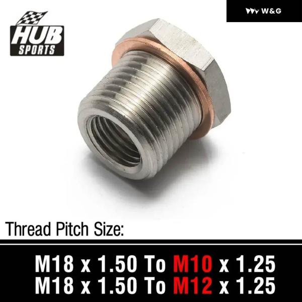 ステンレス レーシングエキゾースト アダプター O2センサーポートバンジ M18 X 1.50 M12 X 1.25 / M10 X 1.25に縮小 EPCGQ95 カスタムパーツ アクセサリーSpecial Features:univer...