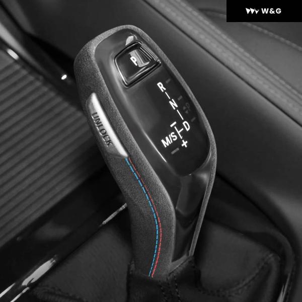 ギア シフト ノブカバー BMW X1 F48 F49 F52シリーズ 1 アルカンターラ スエードラップ 車内 装飾 トリム ABS チューニングアクセサリー カスタムパーツ アクセサリーSticker Placement:GEARS,C...