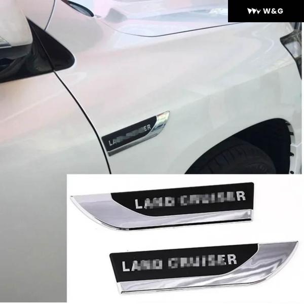 トヨタ ランドクルーザー 200 プラド 150 FJ200 FJ150 FJ120 2003-2020 サイド 3D クロームバッジ デカール ステッカー フェンダー サイドエンブレム カスタムパーツ アクセサリーItem Width:0...