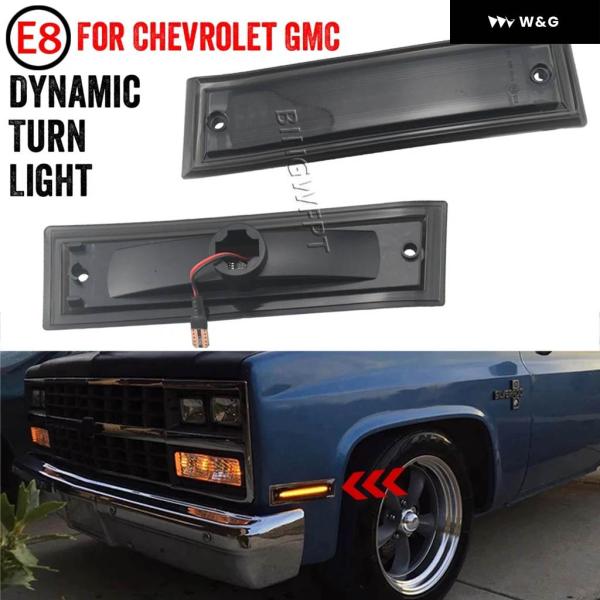 1981-1991 シボレー サバーバン C10 C20 K10 K20 R10 R1500 R20 R2500 V10 V1500 V2500 トラック フロント アンバー LED サイド マーカーライト カスタムパーツ アクセサリーHi...