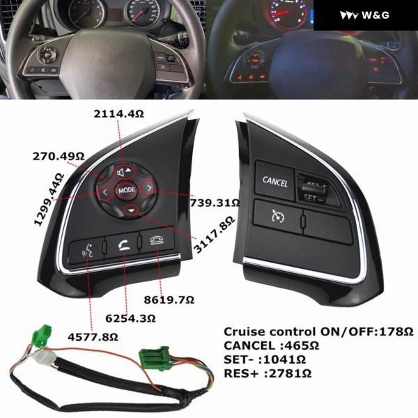 クルーズ コントロール スイッチ ボタン 多機能 三菱 アウトランダーASX 2007-2012 ステアリングホイール ボタン スイッチ カスタムパーツ アクセサリーHign-concerned Chemical:NoneSpecial F...