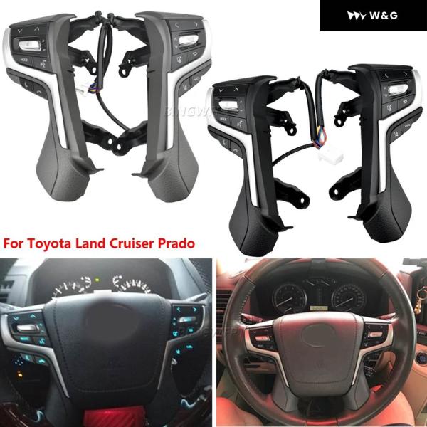 ステアリングホイール オーディオ スイッチ コントロール ボタン トヨタ ランドクルーズ プラド 2016-2018 ボタン スイッチ電話バックライト コントローラ ー カスタムパーツ アクセサリーHign-concerned Chemic...