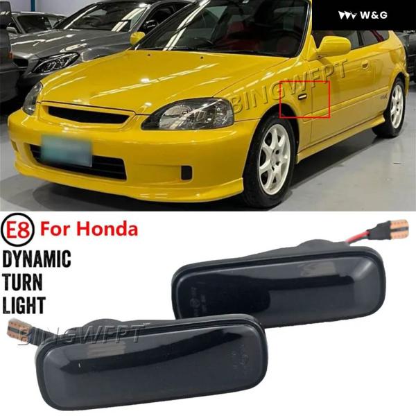 スモークレンズ LED サイドマーカー カーライト ホンダ シビック 1995-00 オート リフレクター ウィンカーライト 2個 カスタムパーツ アクセサリーHign-concerned Chemical:NoneFor Vehicle ...