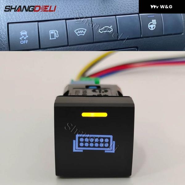 車用ブルーLED ライトバー ボタン 電源オンオフスイッチアクセサリー トヨタ カムリXV70 2018 RAV4 2020 プラド 150 カスタムパーツ アクセサリーHign-concerned Chemical:NoneExterna...