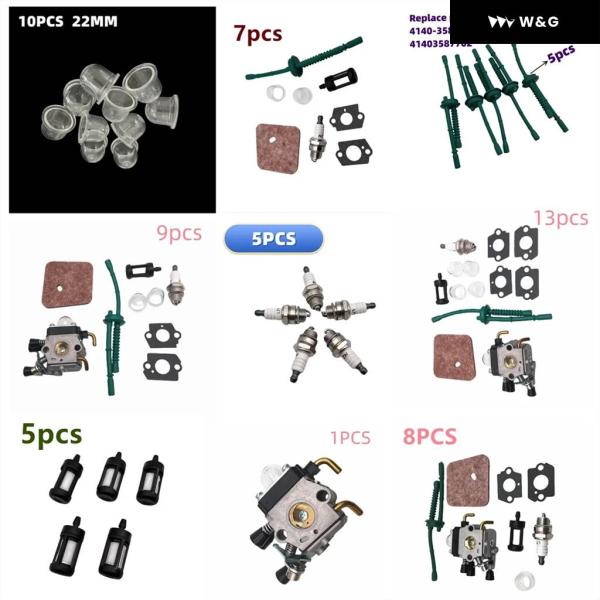 キャブレター 燃料ライン オイルバブル プライマー バルブ スパークプラグ 燃料 フィルター キット 付き STIHL FS38 FS45 FS46 FS55 FS74 FS75 FS76 FS80 カスタムパーツ アクセサリーHign-c...