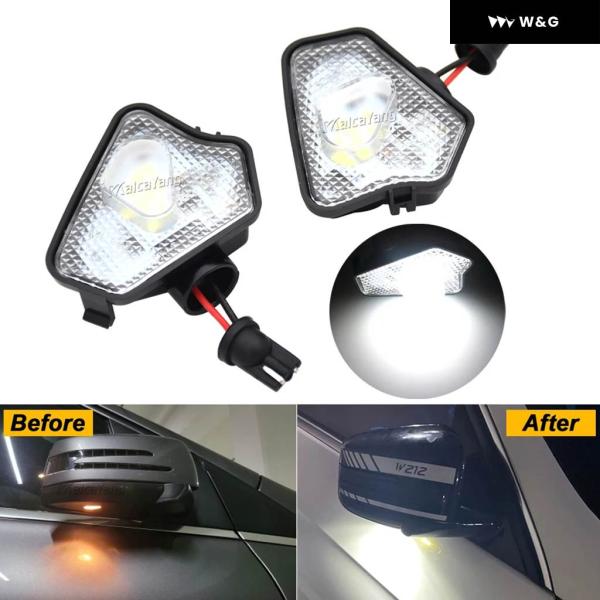 2X LED サイドミラー フロアランプ パドル ウェルカムライト メルセデス ベンツ A B C E CLA GLA GLK S クラス W204 W176 W212 W246 W218 X164 カスタムパーツ アクセサリーHign-c...