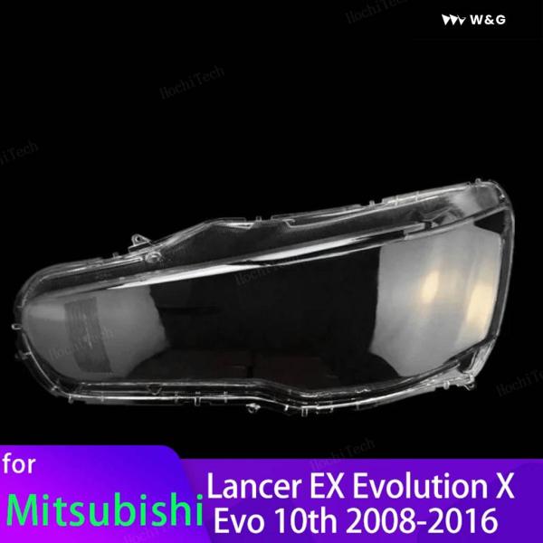 ヘッドライト カバー 三菱 ランサー EX エボリューション X エボ 10TH 08-16 ハウジング フロント ヘッドライト レンズ シェル ガラス ランプカバー カスタムパーツ アクセサリーHign-concerned Chemica...