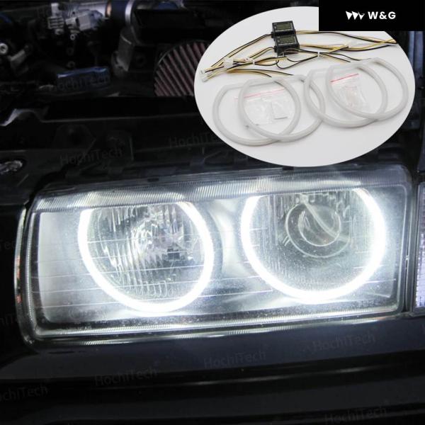 BMW 3シリーズ E30 E36 M3 333I 325I 323I 316I 318I 325TD 1982-2000 LEDエンジェルアイキット コットンホワイトリング デーモンアイ カスタムパーツ アクセサリーHign-concer...