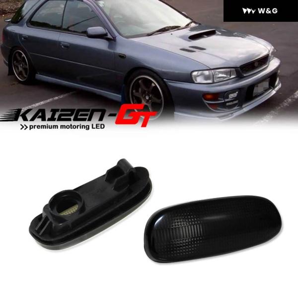 スモークレンズ カーフロント バンパー サイドマーカー インジケーター ライト ハウジング シェル 1993-2001 スバル インプレッサ GC GM GF 電球 /ソケットなし カスタムパーツ アクセサリーHign-concerned ...