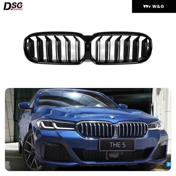 キドニー グリル BMW 5シリーズ G30 G31 F90 M5 LCI 光沢ブラック ABS M スタイル カラー プラスチック フロント バンパー オートデコレーション グリル カスタムパーツ アクセサリーSpecial Featur...