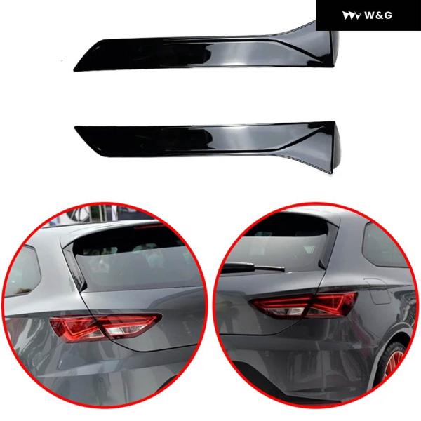 SEAT LEONE 5F FR MK3 MK3.5 2012-2021 2個 リアウィンドウサイドカースポイラー テールウィング スタイリング オート カナード スプリッター 光沢ブラック カスタムパーツ アクセサリーPlacement ...