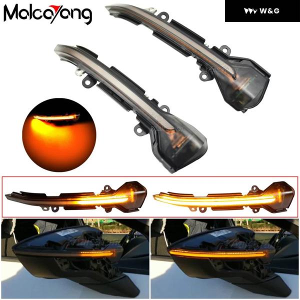 2ピース SEAT LEON III MK3 5F ST FR CUPRA ARONA KJ7 2013-2018 ダイナミック LED ウィンカーシーケンシャルサイドミラー インジケーター ライト カスタム パーツ アクセサリーHign-...