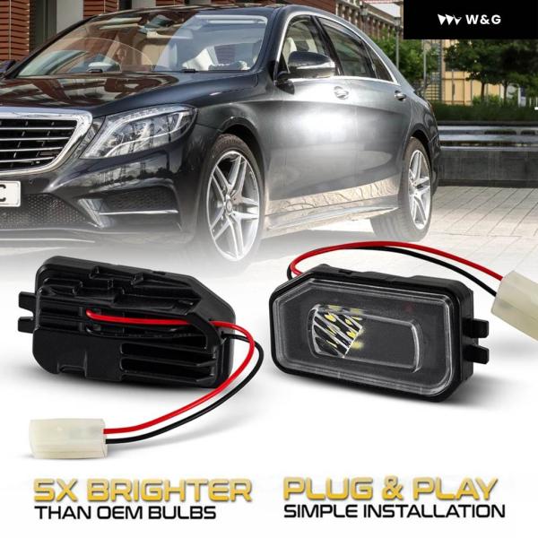 2個 車用 LED アンダーサイドバックミラー パドルライト メルセデス ベンツ W205 W213 W222 W177 W223 W247 C257 X247 X253 A0999064402 カスタム パーツ アクセサリーFor Veh...