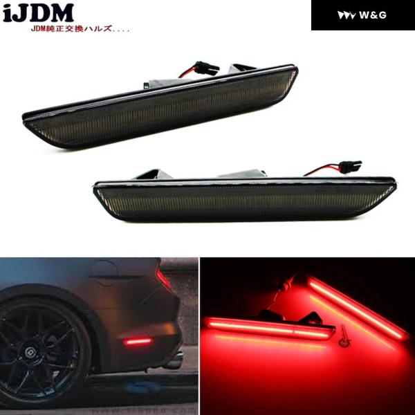 車用マスタング LED リアサイドマーカーランプ 96-SMD-4014 LED ライト 2015-2017 フォード マスタング ホワイト レッド 12V カスタム パーツ アクセサリーHign-concerned Chemical:No...