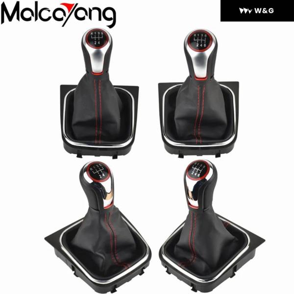 PUレザー 5/6速 ギア シフト ノブ ゲイター ブーツ VW ゴルフ /ラビット/ジェッタ MK5 2004-2009 VW ゴルフ /ジェッタ MK6 2010-2014 カスタム パーツ アクセサリーHign-concerned C...