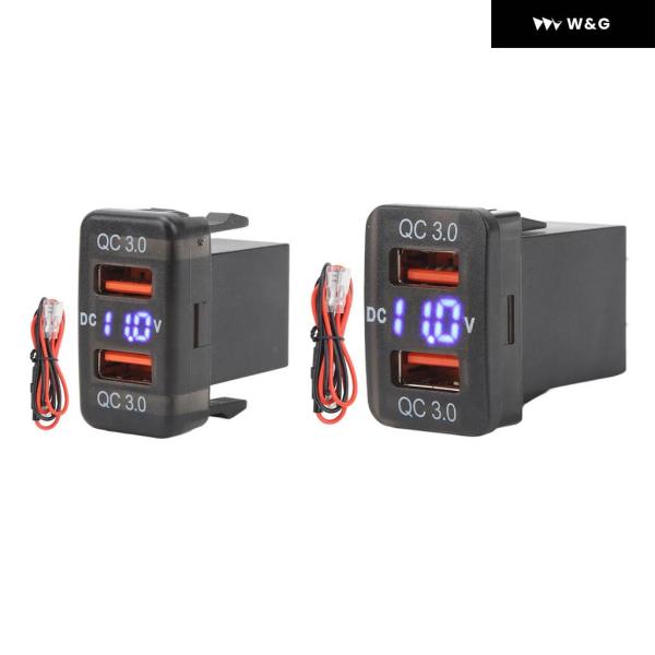 DC 12V-24V デュアルUSBポートソケット QC3.0 急速充電 充電コンセント 電源 アダプター FJクルーザー フォーチュナー ハイラックス タコマ トヨタ カスタム パーツ アクセサリーHign-concerned Chemi...