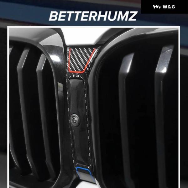 カーボン BMW X3 G01 G08 X4 G02 2021-2024 フロントセンター グリッド カメラ ステッカー プロテクター デコレーションカーエクステリアアクセサリー カスタム パーツ アクセサリーHign-concerned ...