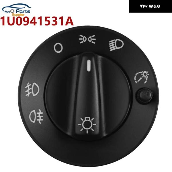 1U0941531A ヘッドライト スイッチ コントロール フォグ調整ノブ ボタン VW フォルクスワーゲン ゴルフ IV オクタビア I 1U アウディ A3 8L1 1C0941531C01C カスタム パーツ アクセサリーHign-c...