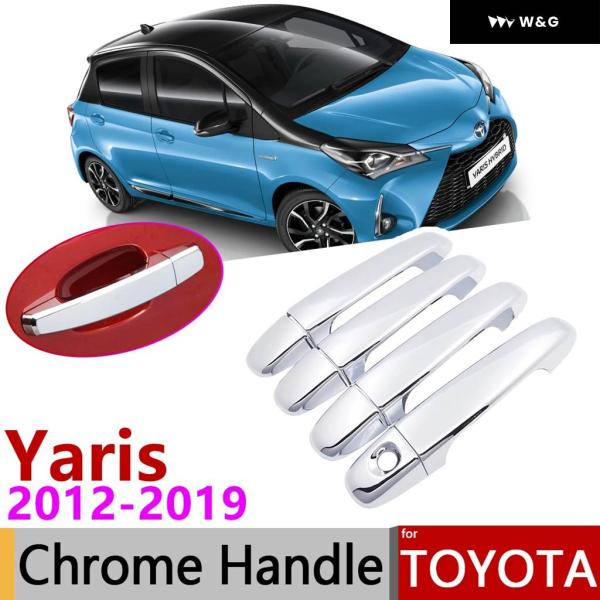 トヨタ ヤリス XP130 ヴィッツ 2012~2019 クローム ドアハンドル カバー カーアクセサリー ステッカー トリム セット 2013-18 カスタム パーツ アクセサリーHign-concerned Chemical:NoneC...