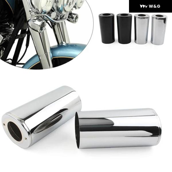 クローム/ブラック オートバイ バイク フォーク スライダー カバー 1組 ハーレー ツーリング FL 1984-2013 45964-86 カスタム パーツ アクセサリーProtective parts:OtherHign-concern...