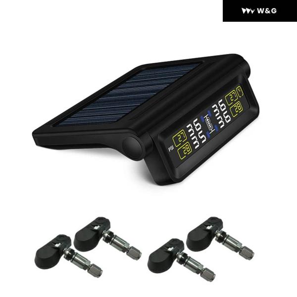 T680Z スマートカー TPMS ソーラーカータイヤ エア圧 検知 システム デジタルLCDモニター内蔵 自動車安全警報 システム カスタム パーツ アクセサリーHign-concerned Chemical:NoneVoltage:5V...