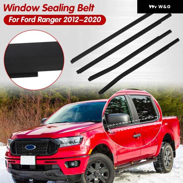 車用サイドウィンドウウェザーストリップ フォード レンジャー 2012-2020 ドアガラス窓ウェザーストリップモールディング トリム シーリングストリップ 4個 カスタム パーツ アクセサリーHign-concerned Chemical...