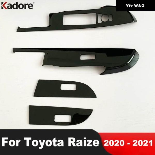 トヨタ ライズ 2020 2021 ブラック 車内ドア アームレスト ウィンドウリフトスイッチ コントロール ボタン パネル カバー トリム インテリア アクセサリー カスタム パーツ アクセサリーHign-concerned Chemic...