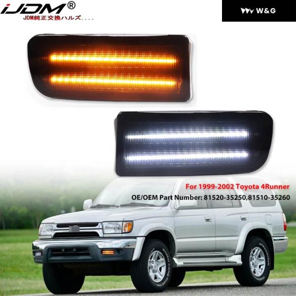 スイッチバック LED デイタイム ランニングライト 1999-2002 トヨタ 4RUNNER ホワイト/ アンバー DRL シーケンシャルフラッシュウィンカー機能 カスタム パーツ アクセサリーHign-concerned Chemic...