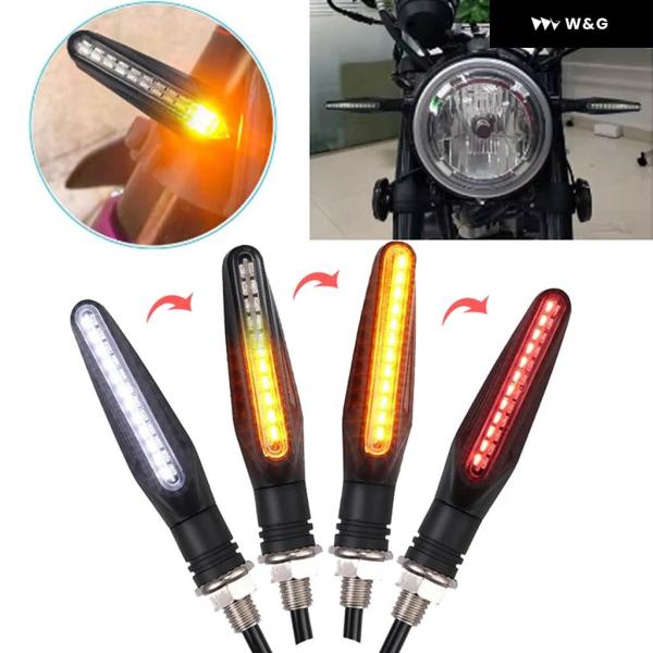 オートバイ バイク ウィンカーライト 内蔵リレーフラッシャー オートバイ バイク LED流水点滅灯 12V 12LED モト インジケーター ターンランプ カスタム パーツ アクセサリーBattery Included:NoHign-con...