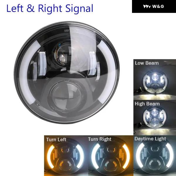 汎用 7インチ LED カー オートバイ バイク ヘッドライト H4 PHARE FAROL MOTO ヘッドランプ ヘッドライト ハーレー ソフテイル カフェレーサー チョッパー ホンダ カスタム パーツ アクセサリーHign-conce...