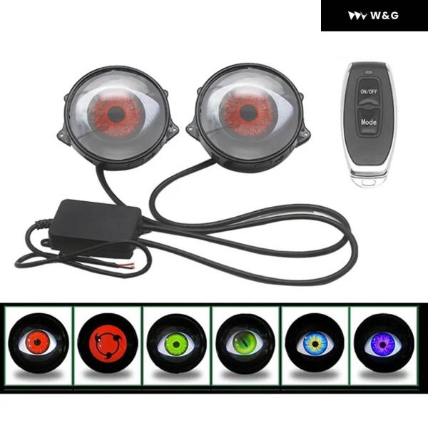 デビルアイ LED ヘッドライト キット 車用ダイナミックライト 12V リモコン コントロール アイズ RETROKITS ヘッドライト アセンブリ カスタム パーツ アクセサリーHign-concerned Chemical:NoneV...