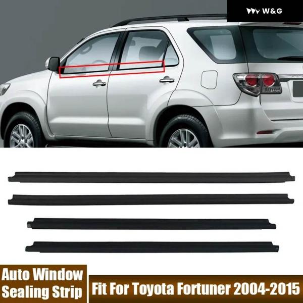4個 車ドア窓シーリングストリップ ブラックガラス 防水 ウェザーストリップ ゴム トヨタ フォーチュナー 2004-2015 カスタム パーツ アクセサリーHign-concerned Chemical:NonePlacement on ...